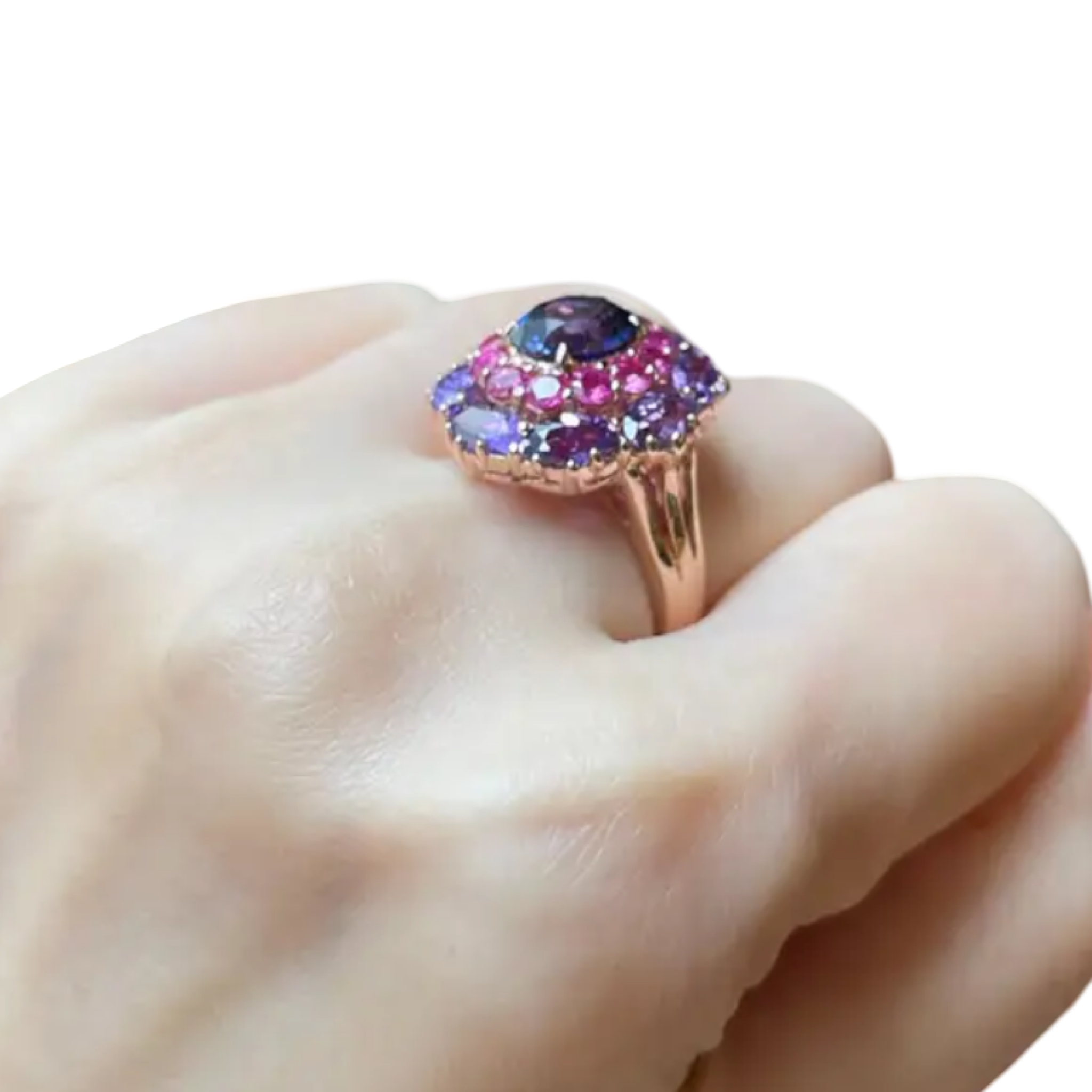 JR0676L - Blue-Violet Sapphire, Pink Sapphire and Purple Sapphire Ring ...