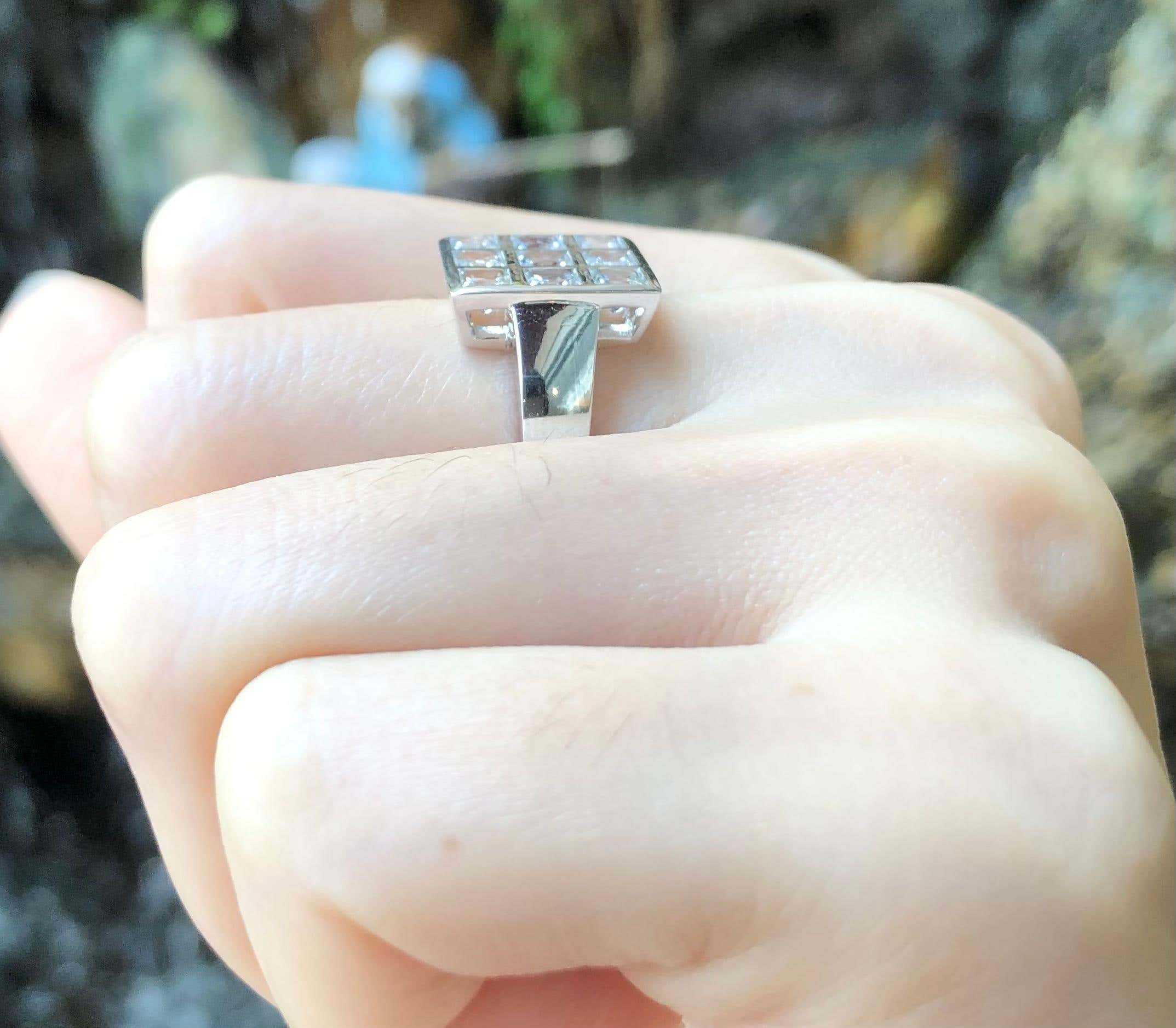 SJ3266 - White Sapphire Ring Set in 18 Karat White Gold Settings – SJ ...