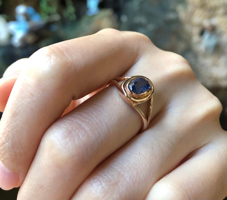 SJ1540 - Blue Sapphire Ring Set in 18 Karat Rose Gold Settings – SJ ...