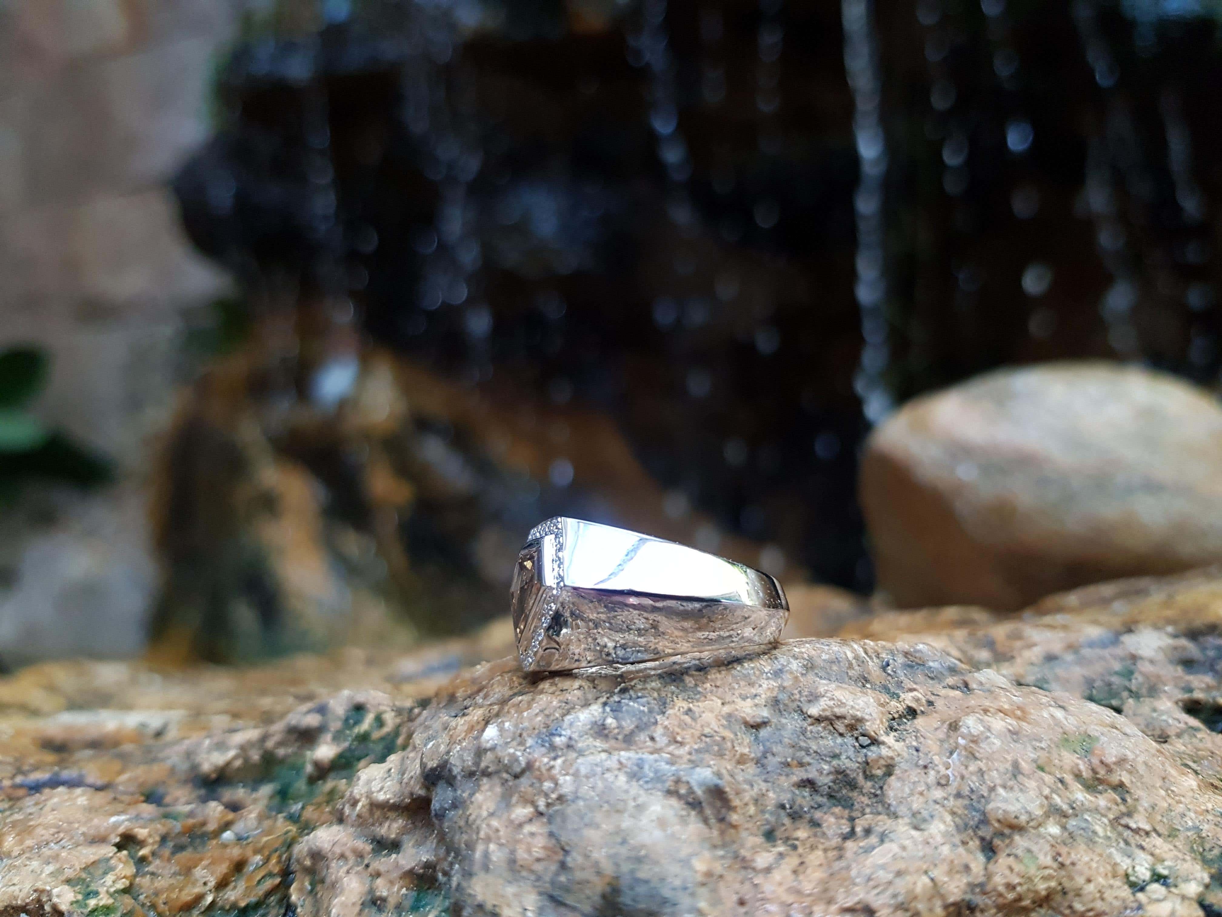 SJ2545 - Shield Cut Brown Diamond with Diamond Carat Ring Set in 18 Ka ...