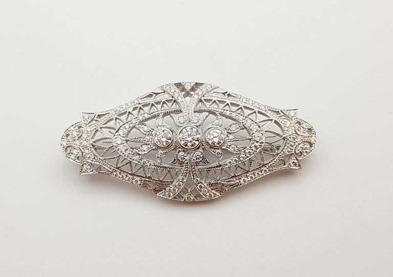 SJ1652 - Diamond Brooch Set in 18 Karat White Gold Settings – SJ ...