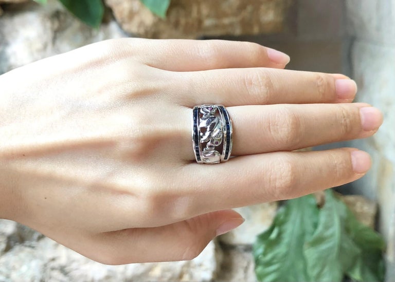 SJ6109 - Blue Sapphire, Ruby with Cubic Zirconia Elephant Ring set in ...