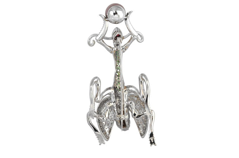 SJ3011 - South Sea Pearl, Tsavorite, Diamond, Ruby, Blue Sapphire Mant ...