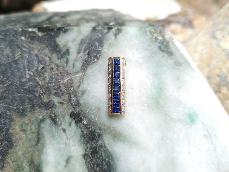 SJ2066 - Blue Sapphire with Diamond Pendant Set in 18 Karat Gold Setti ...